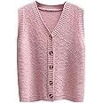 VBHJK Women's Sleeveless Knitted Vest, Women's V-Neck Gilets Pure ...