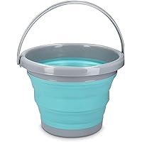 Navaris Seau Pliable 5L - Seau Portatif Usage Intérieur et Extérieur - Rangement Rétractable ...
