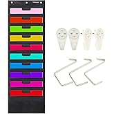 Sumnacon 6 Pockets Over Door Hanging Storage Rack File Folders ...