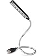 QOTSTEOS USB Mini LED Light - Portable Computer Reading Lamp with Flexible Gooseneck (Black ...