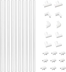 D-Line 2010W-400 White Micro Trunking Kit, 4-Meter Self-Adhesive Wire ...