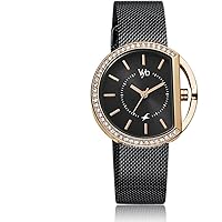 Fastrack Animal Print Quartz Analog Black Dial Stainless Steel Strap ...