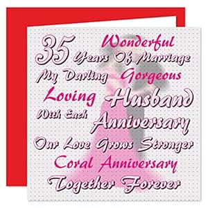 My Husband 35th Wedding Anniversary Card - On Our Coral Anniversary - I ...