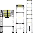 2.6M Telescopic Ladder 8.5FT Multi-Purpose Folding Aluminium Telescoping Ladder Foldable Ladder ...