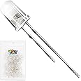 NOVELTY PLACE 5mm White LED Diode Lights, Pack of 100 Clear Transparent ...