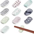 PLIGREAT 10 Pcs Ceramic Chopsticks Holder Japenese-Style Chopsticks ...