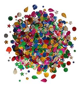 Lots of Mixed Sequins Assorted Shapes Colours and Sizes Loose Kids B ...