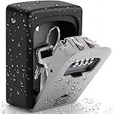 SINZUX 4-Digit Combination LockBox, Wall Mounted-Key Lock Box Police Approved Key Safe Box ...