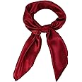 Apausvcm 23.6" Satin Neck Scarf, Silky Satin Red Small Square Scarf ...