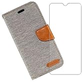 KJYF For Doro 8100 Plus Wallet Case + Tempered Glass Screen Protector ...