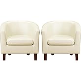 1home Bonded Leather Tub Chair Armchair for Dining Living Room Office ...