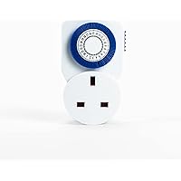 STATUS Timer Switch Square | 24 Hour Segment Timer Light Switch | White UK Plug | S24HRSQT4 ...