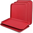 LEXININ 5 Pack 41 x 30cm Red Plastic Food Serving Trays, 16 x 12 Inch ...