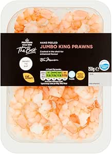 Morrisons The Best Hand Peeled Jumbo King Prawns, 150g : Amazon.co.uk ...