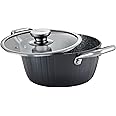 Buy Prestige Durastone Hard Anodised 6 Layer Non-Stick Casserole with Glass Lid, (24 cm, 4 Litre ...