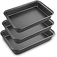 STARVAST Non Stick Oven Baking Trays, 3 Pieces Carbon Steel (PFOA Free ...