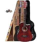 Intern INT-38C-SB-G Linden Wood Cutaway Right Handed Acoustic Guitar ...