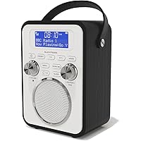 Spitalfields 2 Retro DAB/DAB+ Digital FM Portable Radio | Alarm Clock | Bluetooth 5.0 | Leather ...