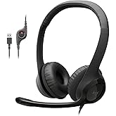 Logitech H111 Wired Headset, Stereo Headphones With Noise Cancelling ...