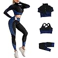 Veriliss Tracksuit For Women,3pcs Outfits Workout Joggers Yoga Gym Sportswear Leggings And ...
