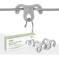 Aieve Washing Line Hanger Hooks, 24 Pack Clothes Hangers Hook Windproof ...