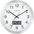 Titan Metallic Wall Clock with Digital Display