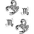 x3 Scorpio Zodiac Sign Temporary Tattoo - 3 Sheets of Astrology and ...