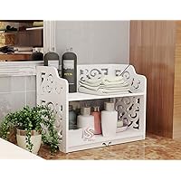 SS ARTS Engineered Wood Multi Purpose Desk Top 2 Tier Storage Stand ...