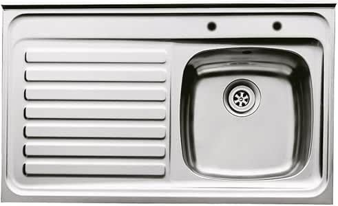 FITTINGSCO Stainless Steel Single Bowl & Drainer Sit On Kitchen Sink ...