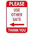 Please Use Other Gate Sign Aluminum 12x8 Inch Left Arrow Metal ...