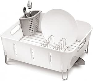 simplehuman KT1104 Compact Dish Rack, Drainer for Kitchen, 360º Swivel ...