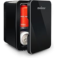 Enventor Mini Fridge 4 Litre, 6 Can Mini Fridges for Bedrooms, AC+12V DC Power Cooler & Warmer ...