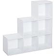 HOMCOM 3-tier Step 6 Cubes Storage Unit Particle Board Cabinet Bookcase ...