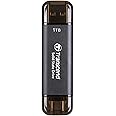 Transcend 310C 256GB USB C & USB A External Portable SSD, Up to 1,050 ...