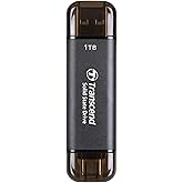 Transcend 310C 256GB USB C & USB A External Portable SSD, Up to 1,050 ...