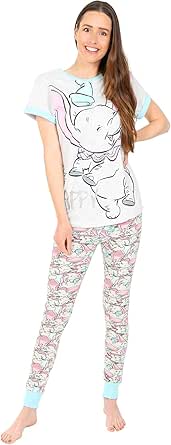 Disney Womens Dumbo Be Happy Long Ladies Cotton Pyjamas : Amazon.co.uk ...