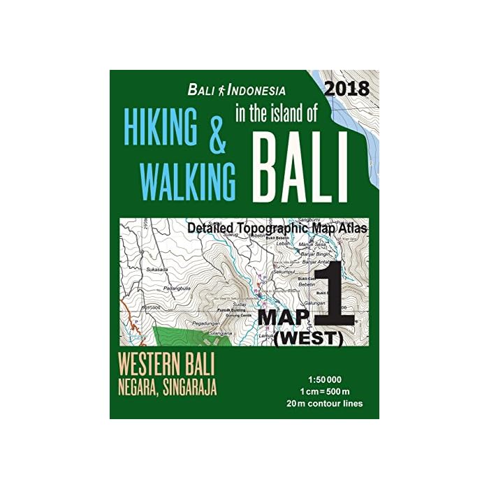 Buy Bali Indonesia Map 1 (West) Hiking & Walking in the Island of Bali ...