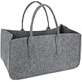 Filztasche Hellgrau Kaminholztasche Filzkorb Kaminholztasche ...