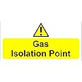 Gas Isolation Point Sign - Self Adhesive Sticker 200mm x 100mm : Amazon ...