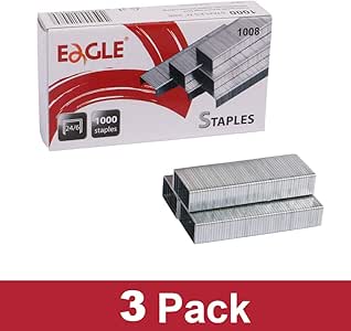 Eagle Staples, #24/6 Staples, 1000/box, 3-Pack, 3000 pcs in Total ...