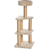 Amazon Basics Extra Large Cat Tree Tower with Condo - 24 x 56 x 19 Inches, Beige : Amazon.co.uk ...