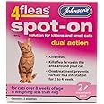 WUNDAPETS JOHNSONS 4FLEAS SPOT ON DUAL ACTION KITTENS & SMALL CATS FLEA TREATMENT, KILLS FLEAS ...