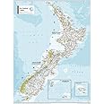 National Geographic, New Zealand Wall Map, 54 x 41 cm, Glossy Finish ...