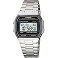 Casio Unisex 35.00mm Quartz Watch with LCD Digital dial and Silver Metal Bracelet Strap A164WA ...