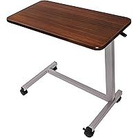 Drive Medical 13067 Adjustable Non Tilt Top Overbed Table With Wheels ...