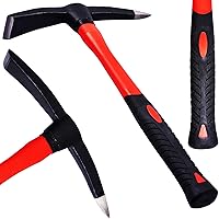 Professional Mini Mattock | FIBREGLASS Red Shaft | Rubber Grip Handle ...