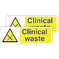 Pack of 2 Clinical Waste Sticker Clinical Waste Label (150 x 50 mm ...