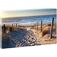 Amazon.de: Querfarben Bild auf Leinwand Weg zum Nordseestrand 120 x 80 cm, Farbig, Wandbild ...