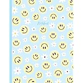 Notebook: Preppy Smiley Face Aesthetic | Cute Composition for Teen ...