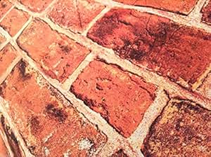 BRICK WALL Effect Designer Curtain Upholstery Cotton Fabric Material ...